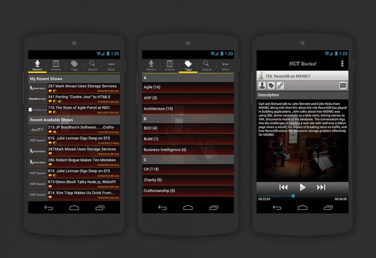 .NET Rocks mobile app in the App Store and Windows Store